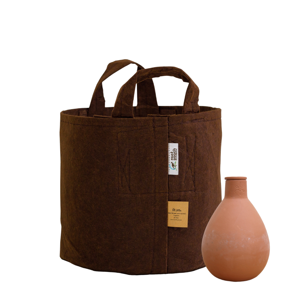 Sustainable Grow Pack | Waterpot Olla & 30 Litre Root Pouch Grow Bag ...
